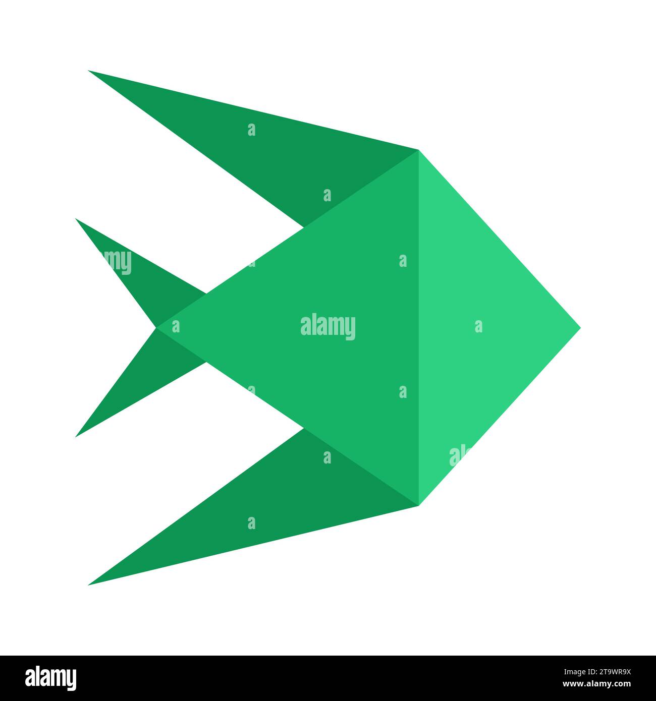 Origami paper Fish in a flat style isolated on white. Art of paper ...