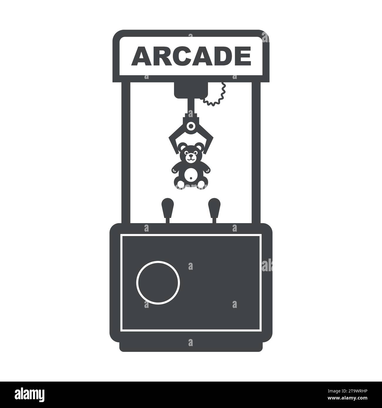 hook with a toy in an arcade machine. flat vector illustration Stock ...