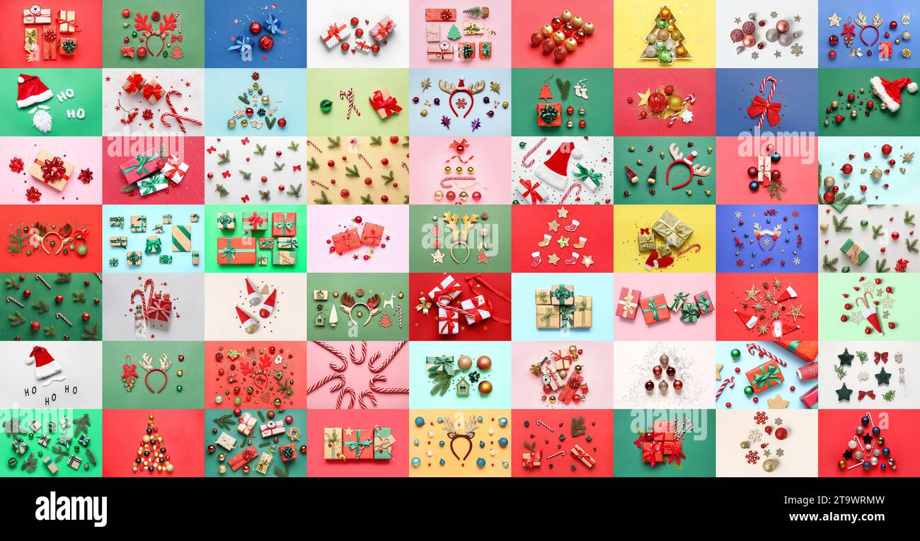 Collage different christmas decorations hi-res stock photography and ...