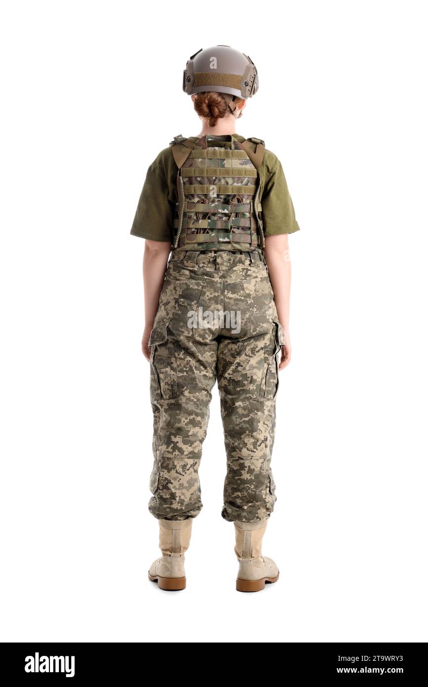 Female soldier back view Cut Out Stock Images & Pictures - Alamy