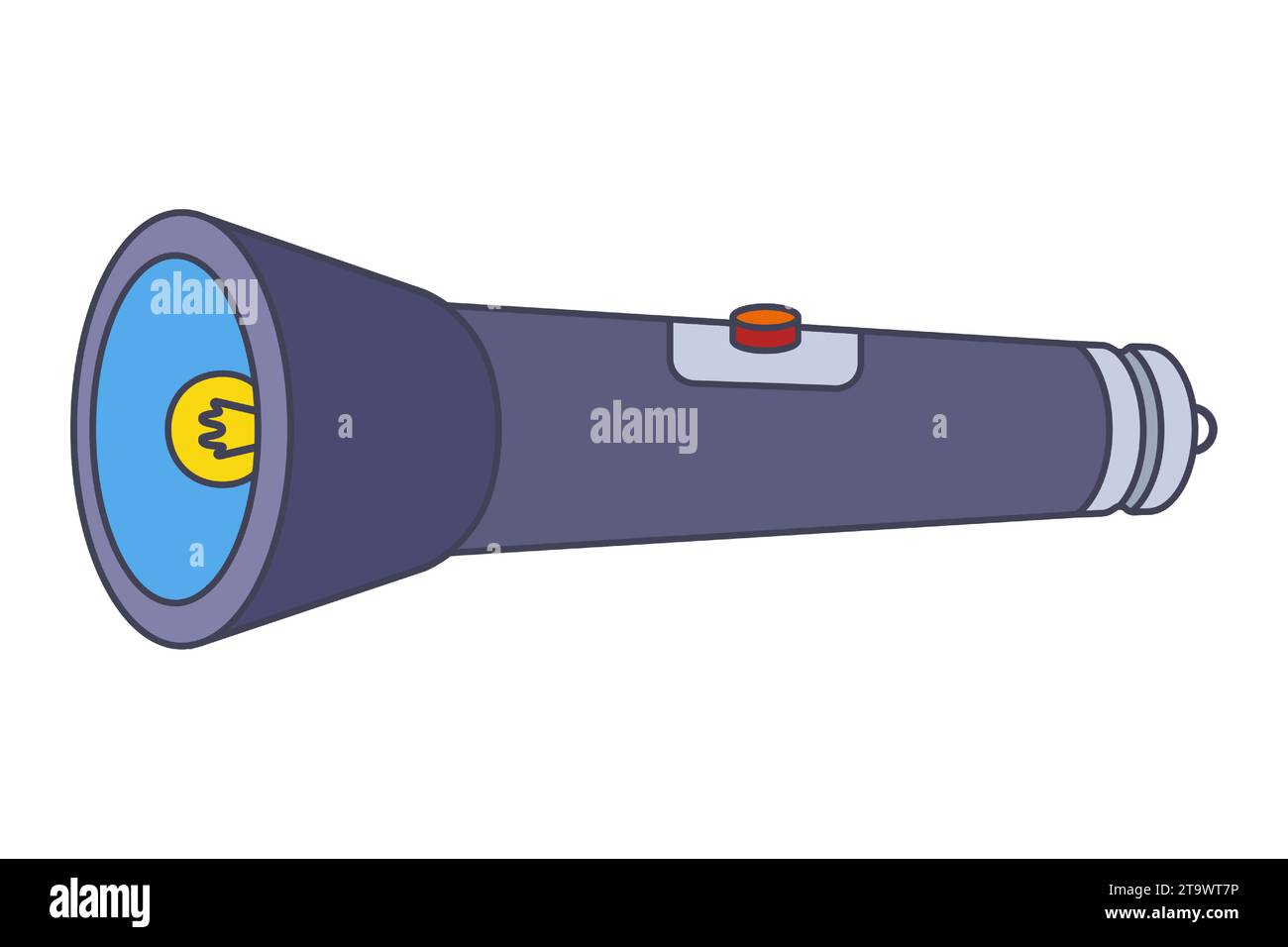 colored flashlight icon. flat vector illustration Stock Vector Image ...