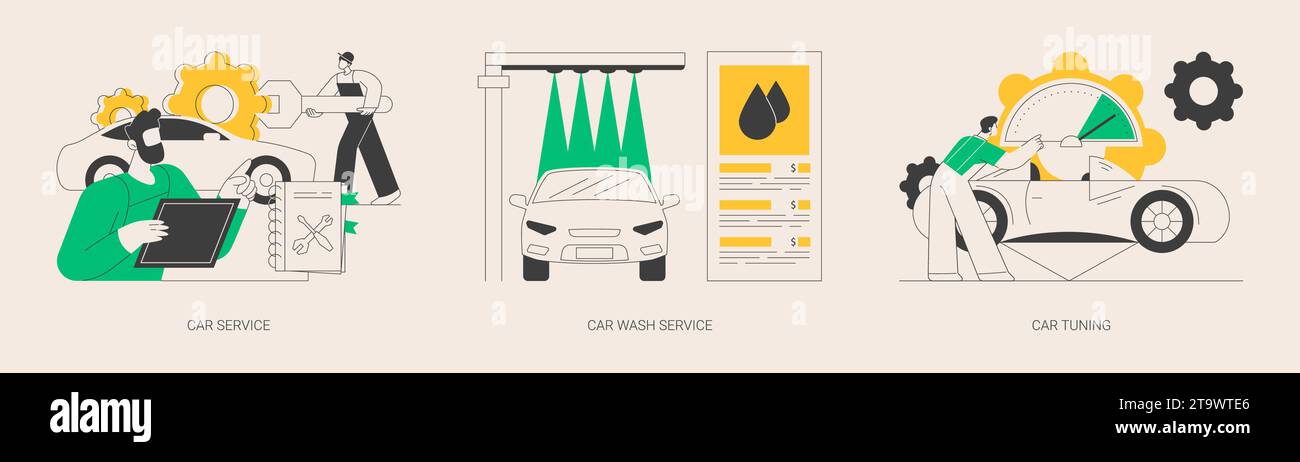 Vehicle maintenance business abstract concept vector illustrations ...
