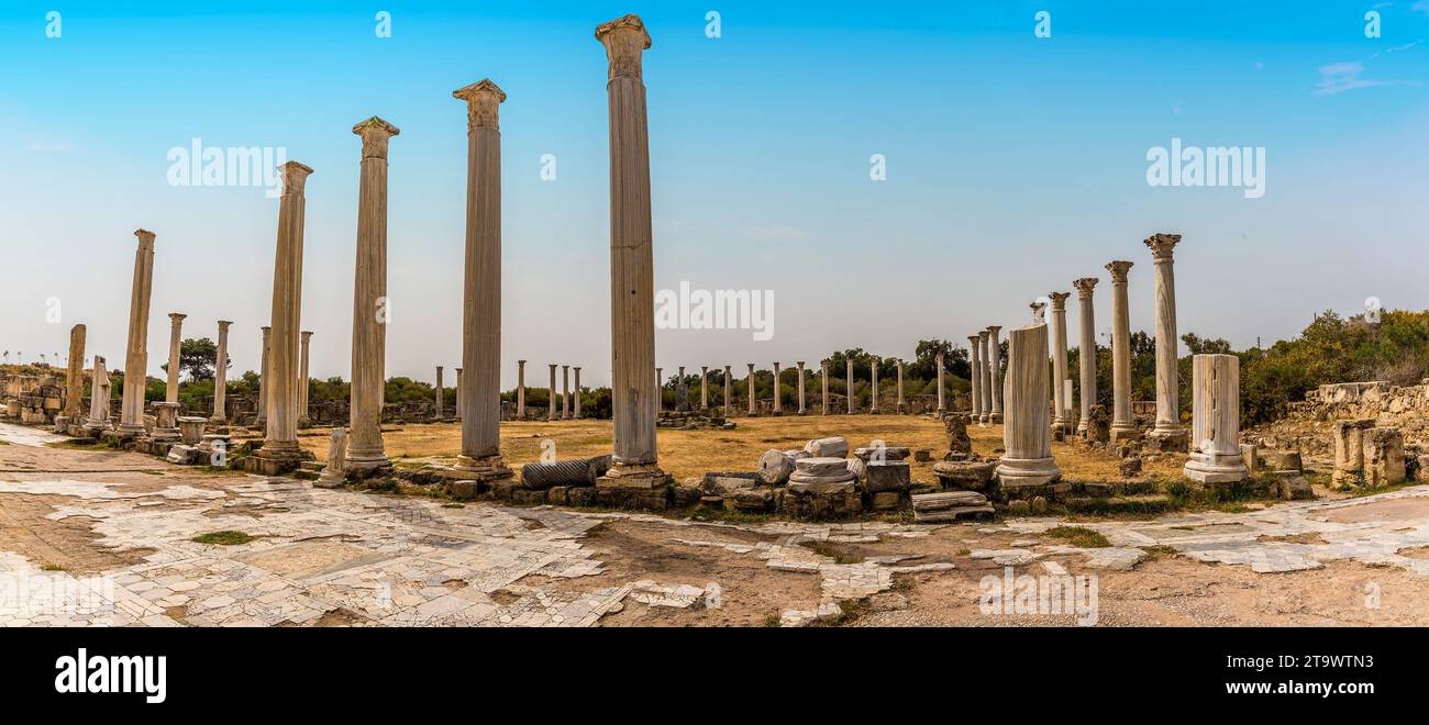 Panorama view of the colonnaded Palaestra of the gymnasium at the ...