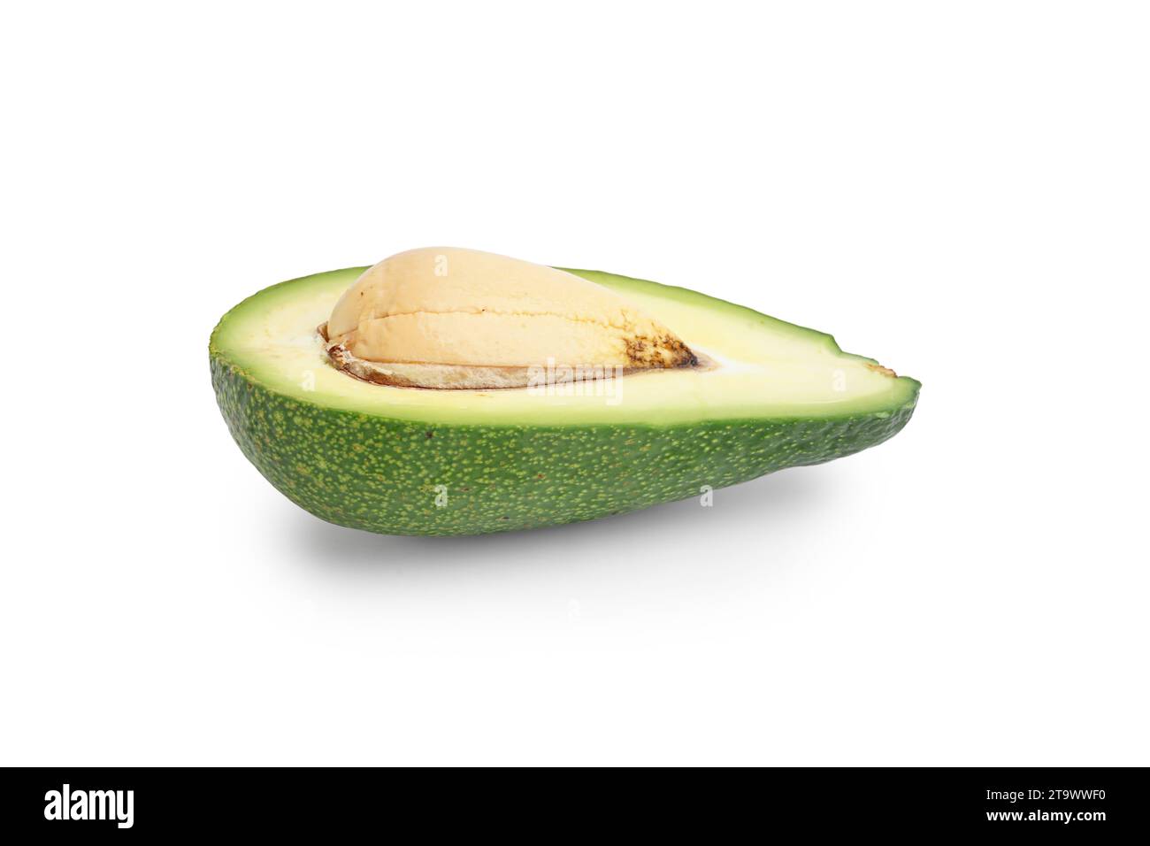 Half of fresh ripe avocado on white background Stock Photo - Alamy