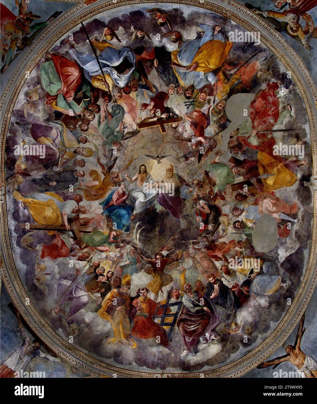 The fresco of Holy Trinity among the martyrs by Belisario Corenzio ...