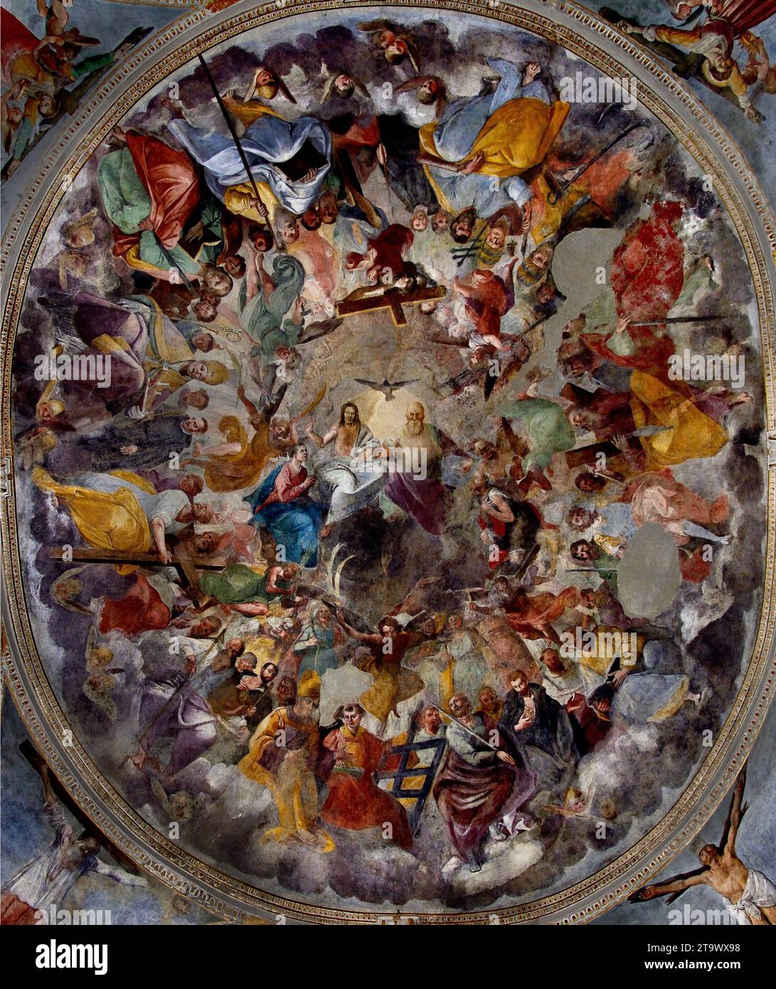 The fresco of Holy Trinity among the martyrs by Belisario Corenzio ...