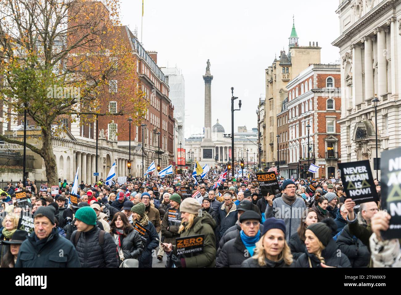 March against antisemitism, tens of thousands people protest against a ...