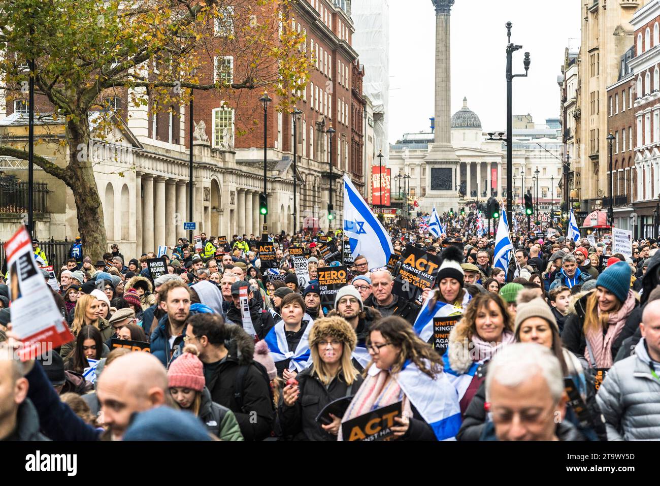 March against antisemitism, tens of thousands people protest against a ...