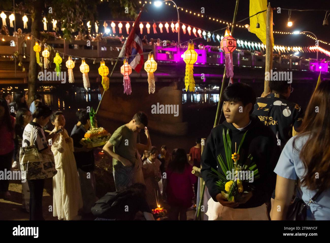 Chiang Mai, Chiang Mai, Thailand. 28th Nov, 2023. The full moon lantern festival of ""˜Yi Peng ...