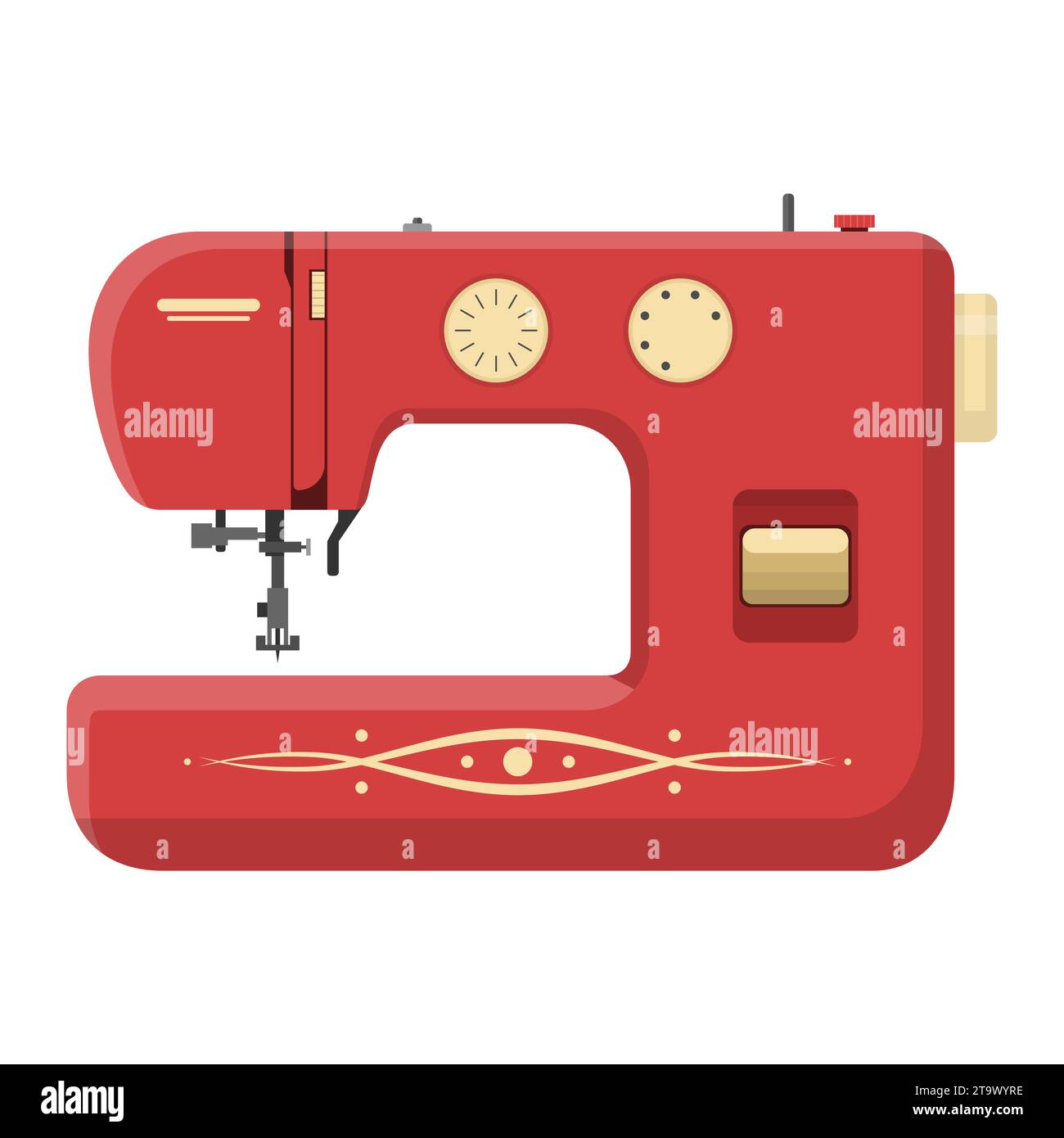 Sewing machine isolated on white background. Modern machine for sewing ...
