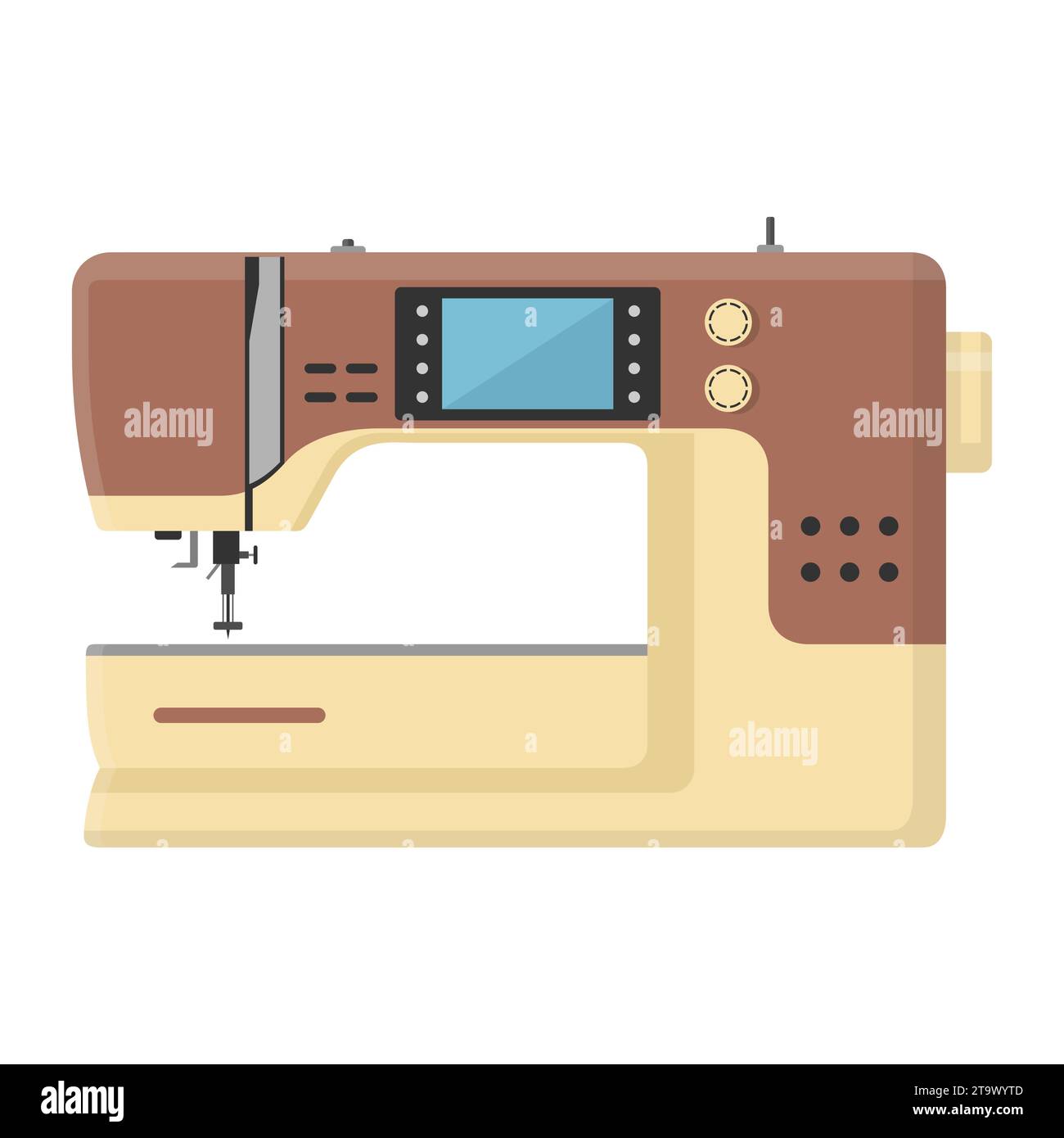 Sewing machine isolated on white background. Modern machine for sewing ...