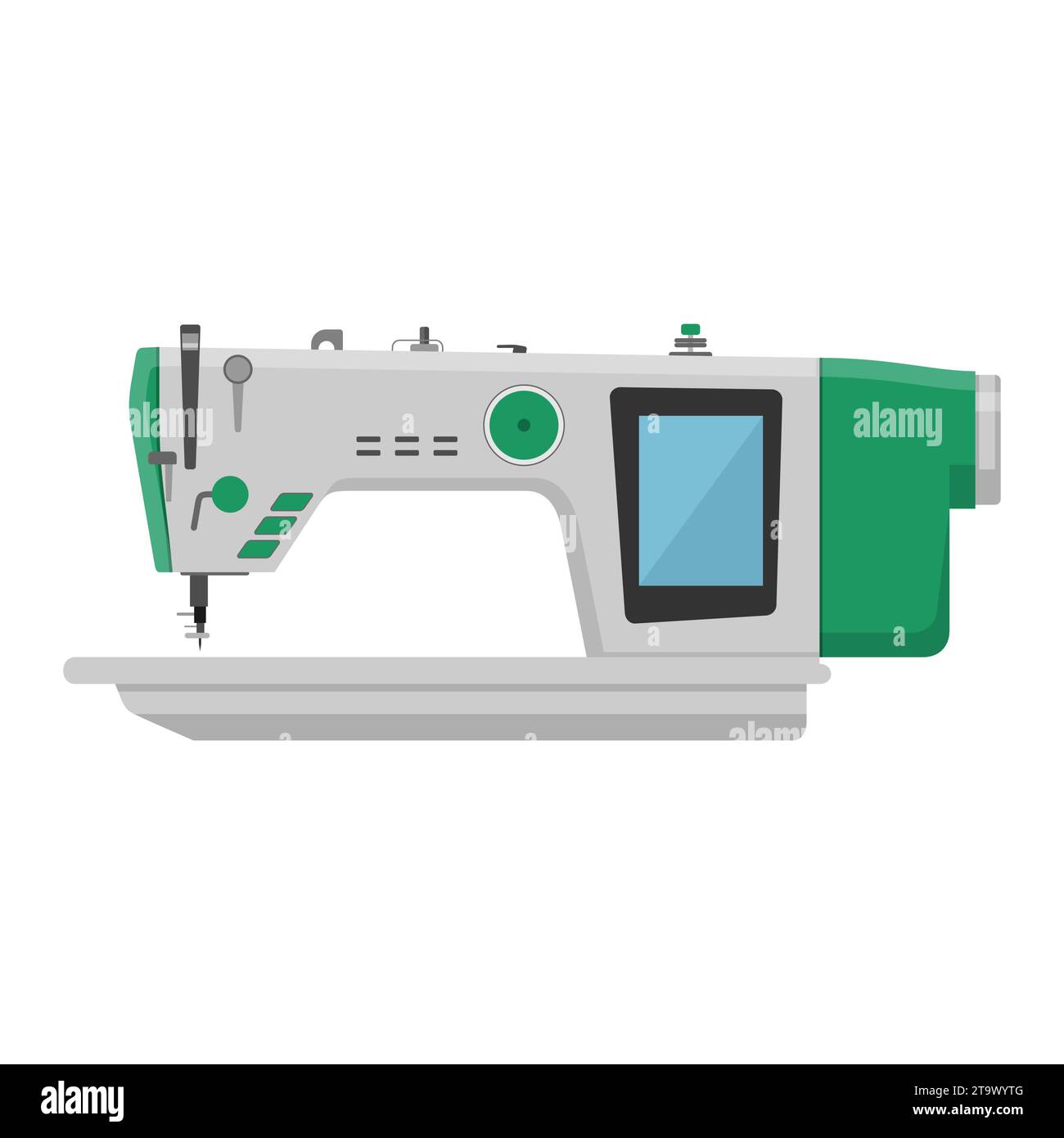 Sewing machine isolated on white background. Modern industrial machine ...