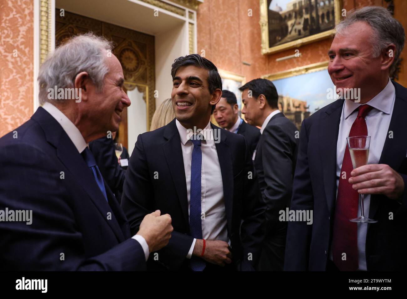 Prime Minister Rishi Sunak (centre) speaks with CEO of Blackstone ...