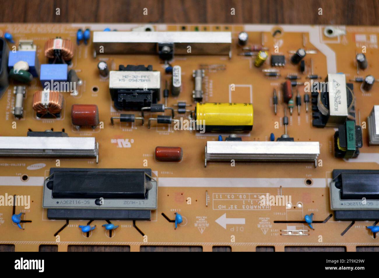 Cairo, Egypt, November 1 2023: interior of LCD TV Television main board ...