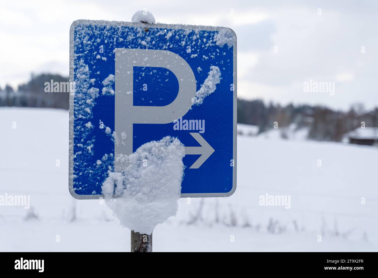 Traffic sign covered by a lot of snow hi-res stock photography and ...