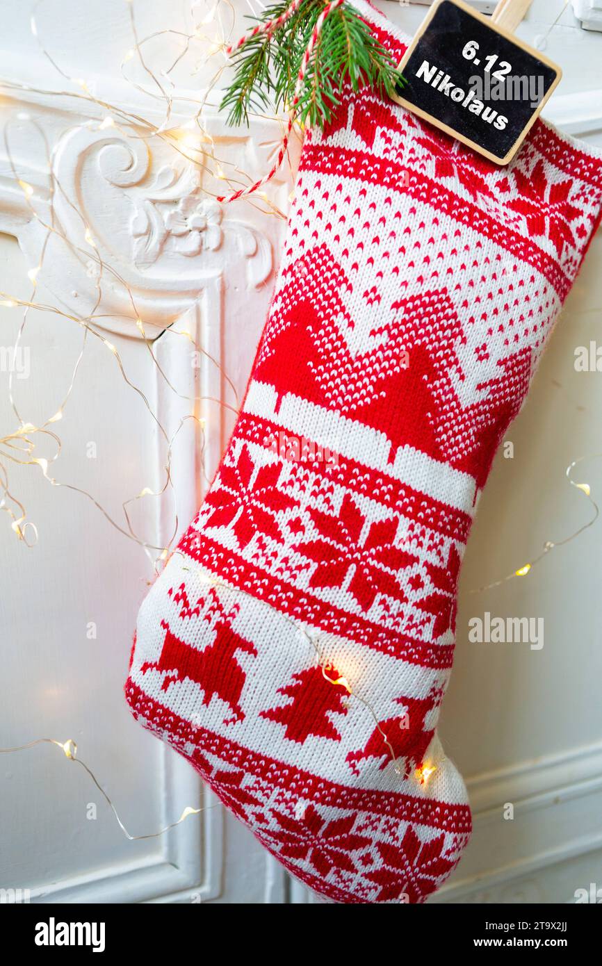 Bavaria, Germany - November 27, 2023: December 6 St. Nicholas lettering ...