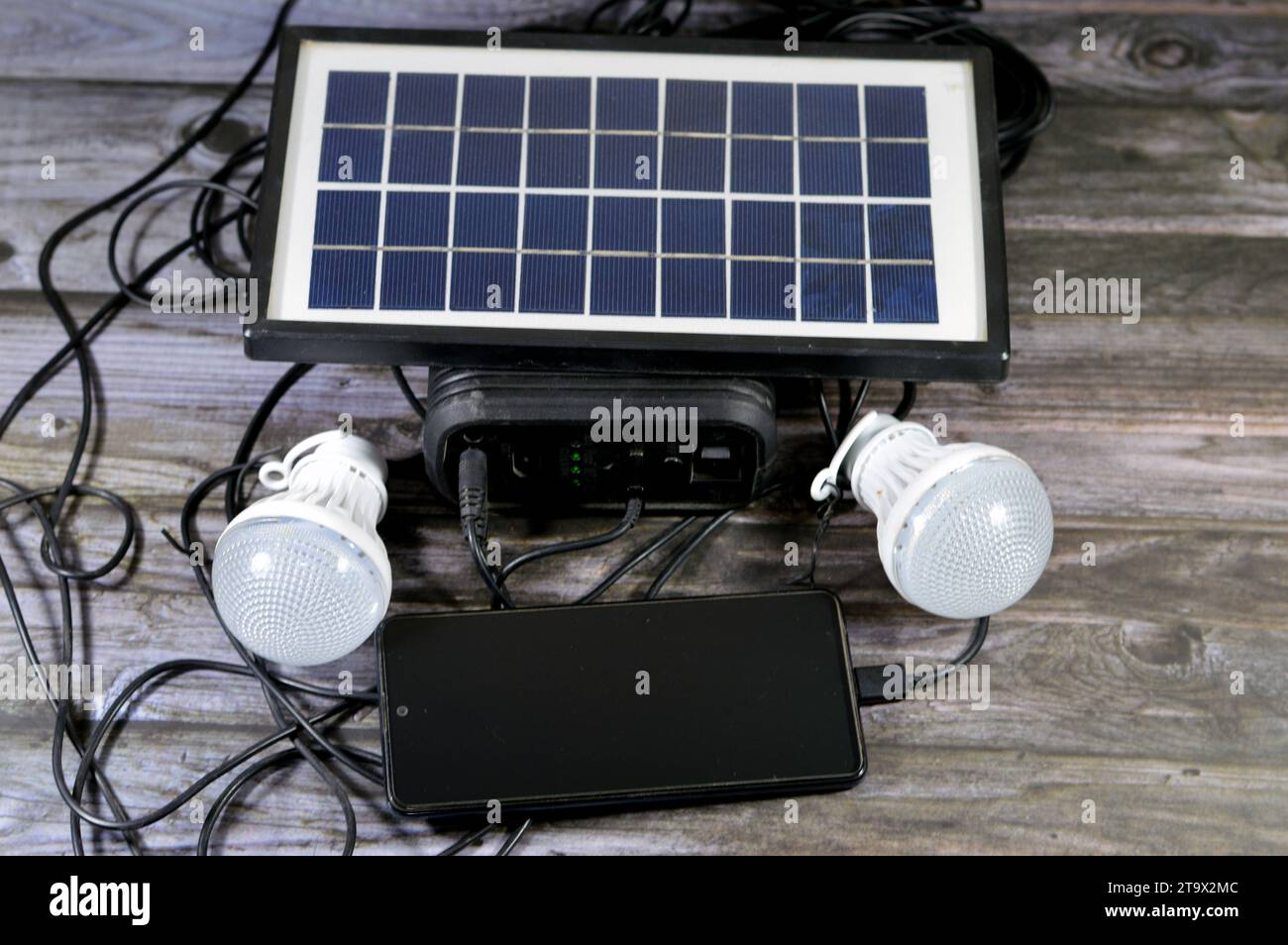 A multi purpose battery charged with a solar panel, a device that ...