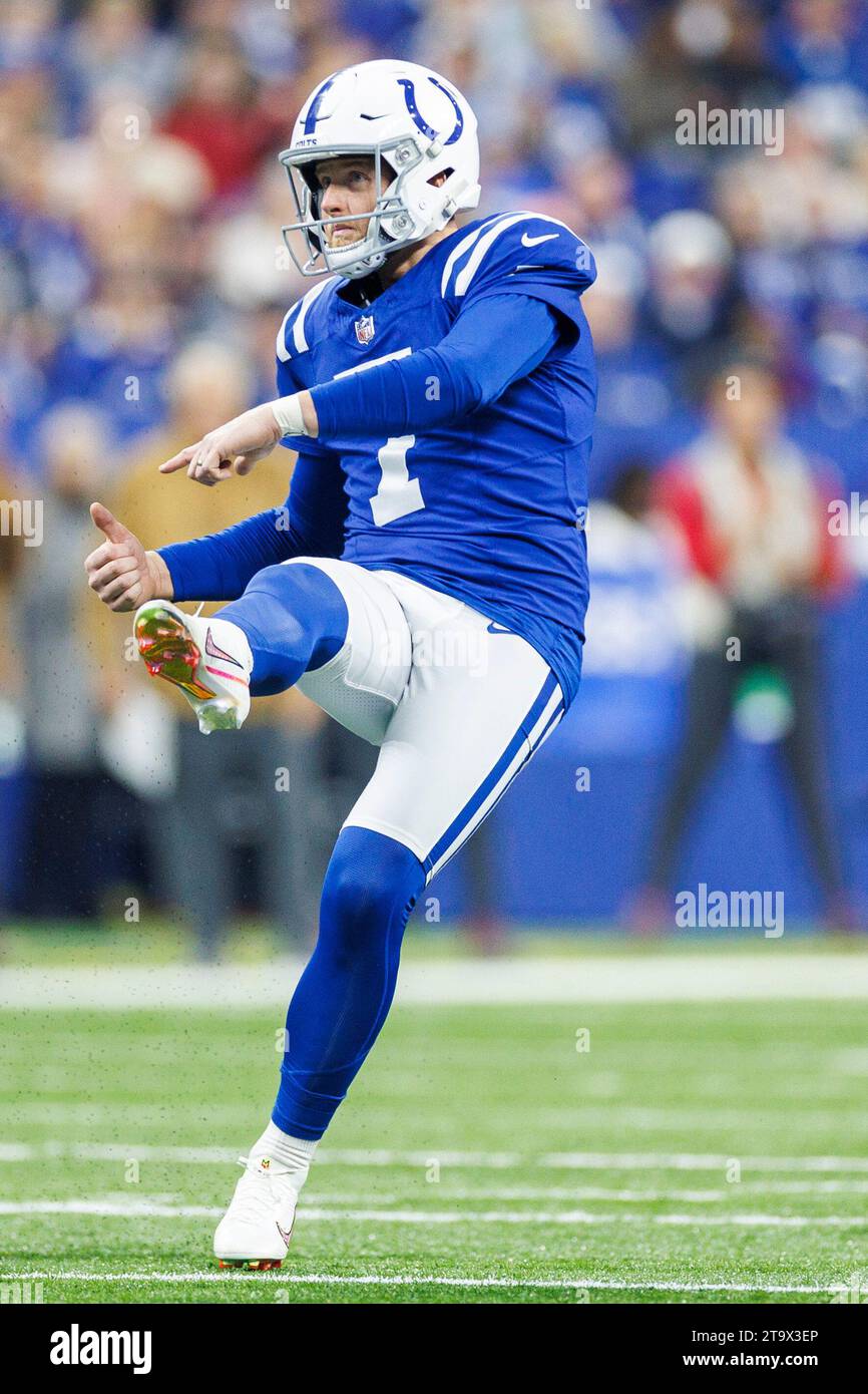 Indianapolis, Indiana, USA. 26th Nov, 2023. Indianapolis Colts kicker ...