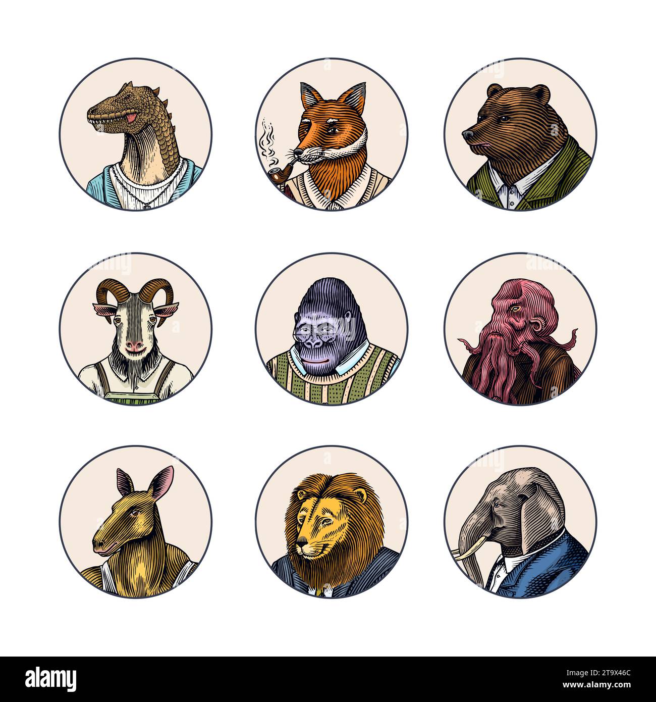 Grizzly Bear, Octopus, t-rex dinosaur, Elephant, Indian cobra snake ...