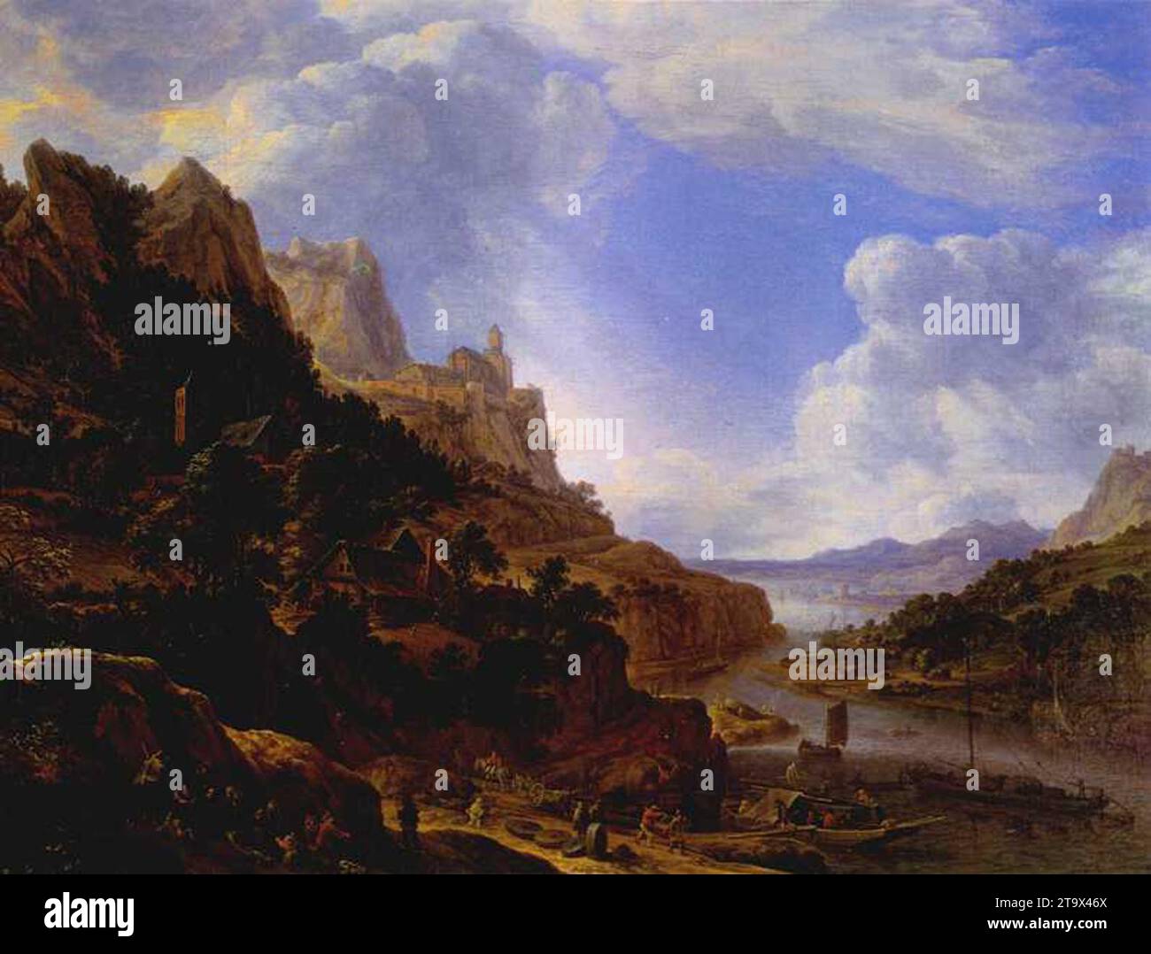Rhineland Fantasy View 1650 by Herman Saftleven Stock Photo - Alamy