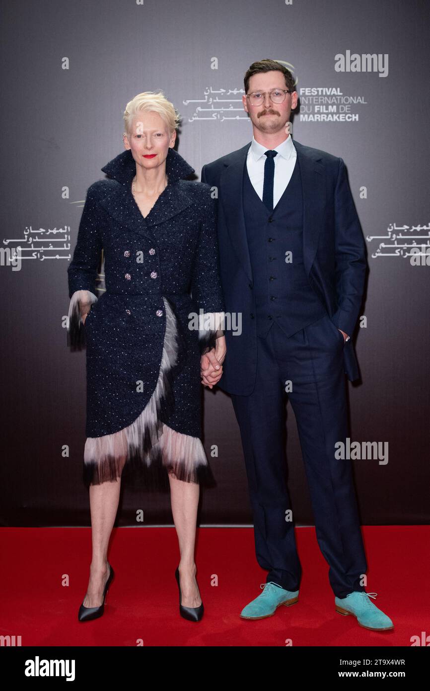 Marrakech, Morocco. 27th Oct, 2023. Tilda Swinton and Xavier Swinton ...