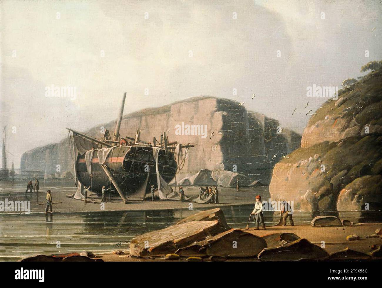 Ship Aground 1827 by Robert Salmon Stock Photo - Alamy