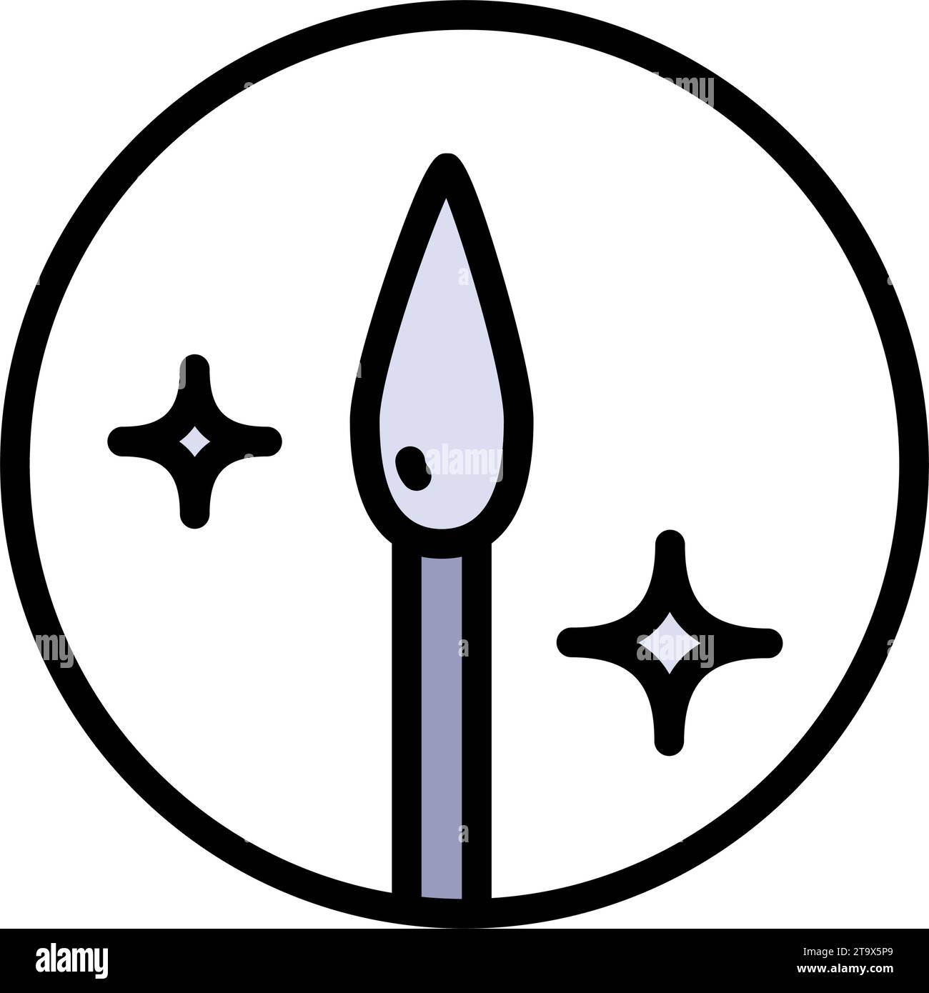 Cotton Swab Clean Medical Tool Stick Color Vector Icon Wooden Cotton Swabs Sign Flat Vector