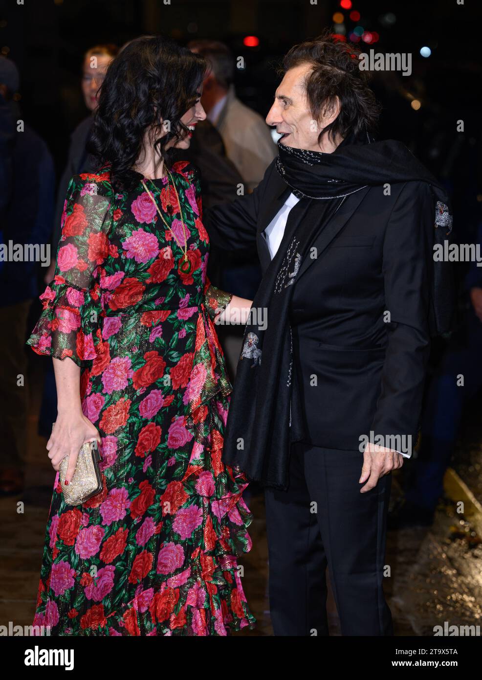 London, UK. November 27th, 2023. Ronnie Wood and Sally Humphreys Wood ...