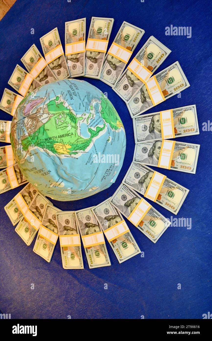 Real $23,000 US dollars, in $100 bills cash currency, organized and ...