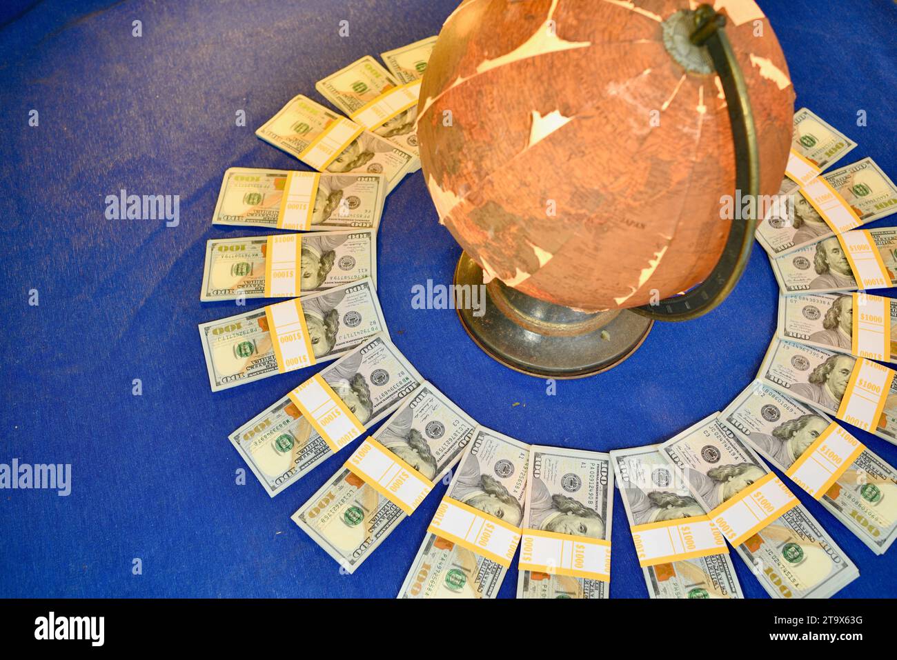 Real $23,000 US dollars, in $100 bills cash currency, organized and ...