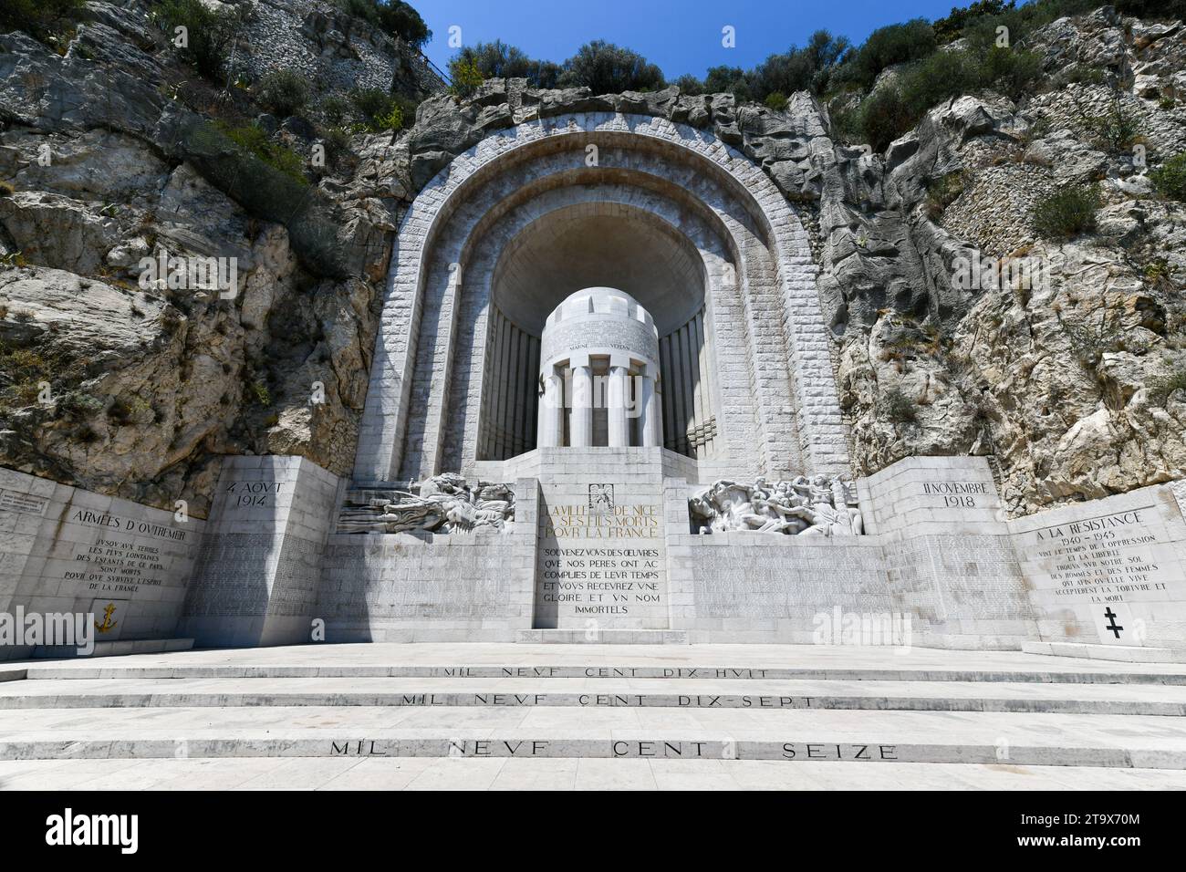 Monument aux Morts (monument of the dead); Memorial in the old quarry ...
