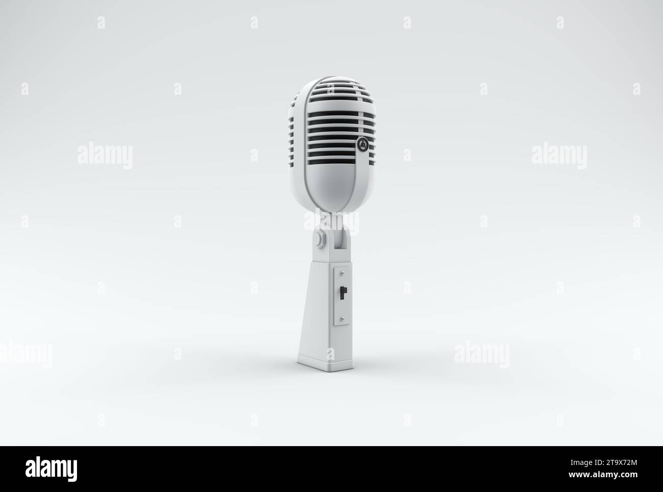 White Microphone Vintage on a Studio Background. Minimal concept ...
