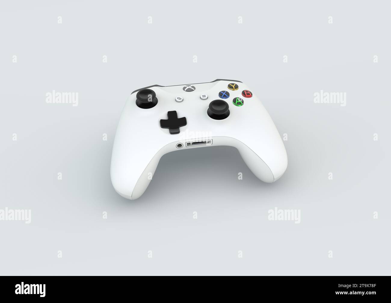 White Game Pad Controller on a studio background. Minimal concept. 3D ...
