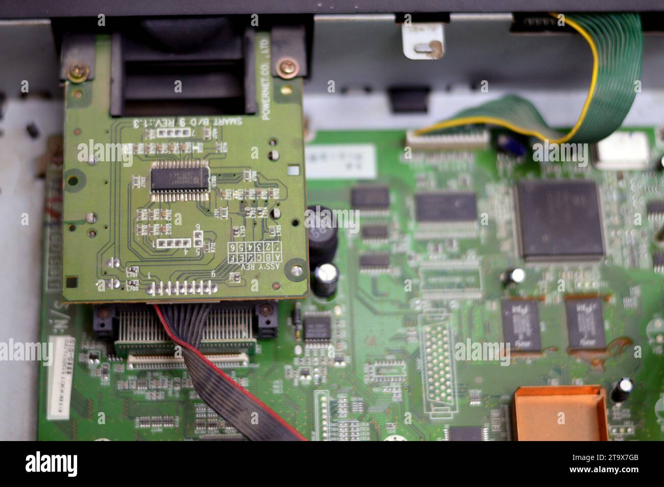 Cairo, Egypt, October 15 2023: Interior of an old satellite receiver ...