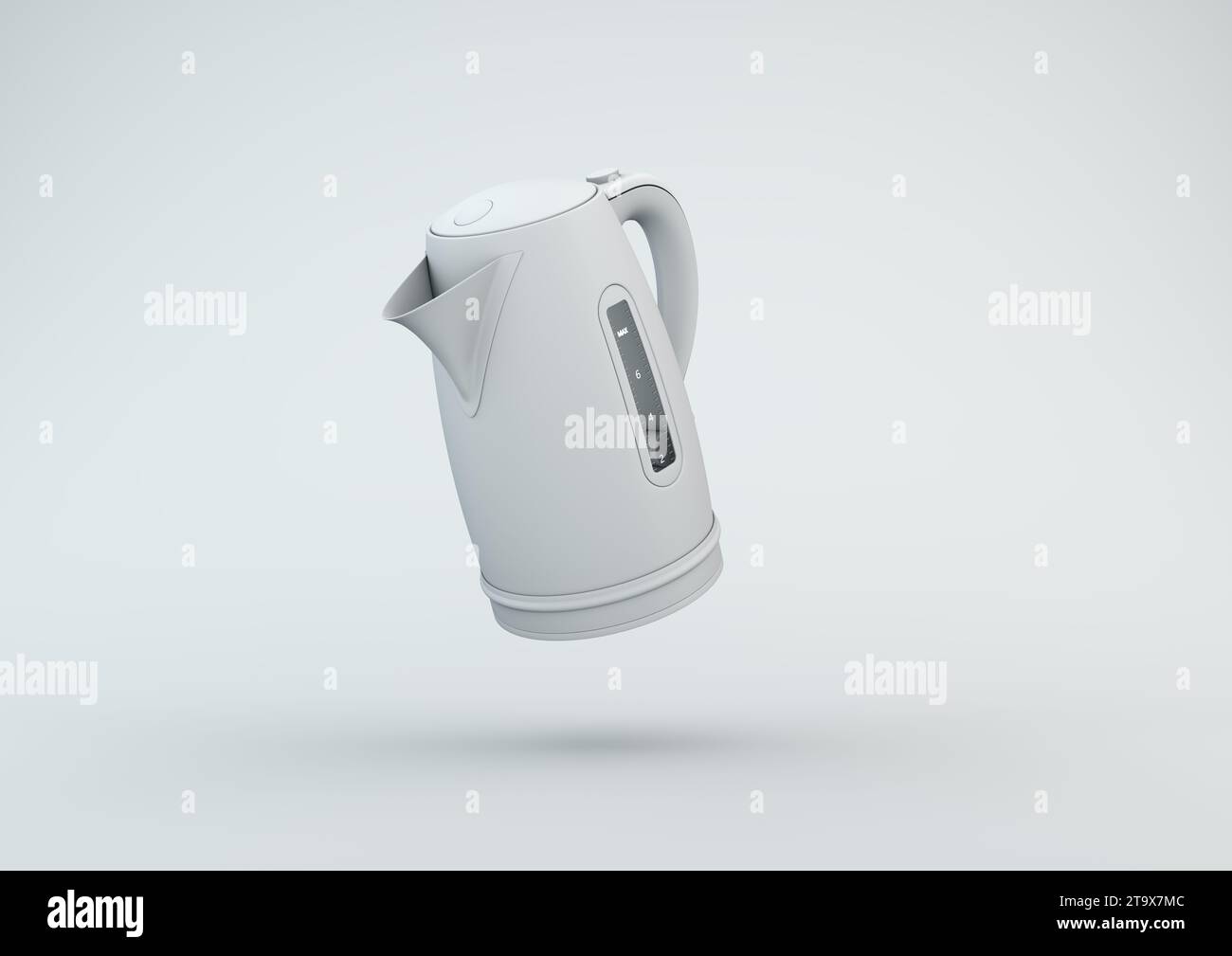 White Kettle on a studio background. Minimal concept. monochrome. 3D ...