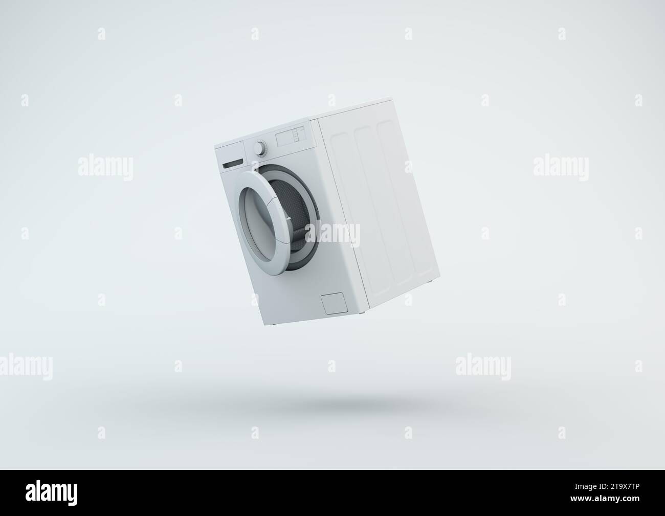 Washing Machine on a white studio background. Minimal concept ...