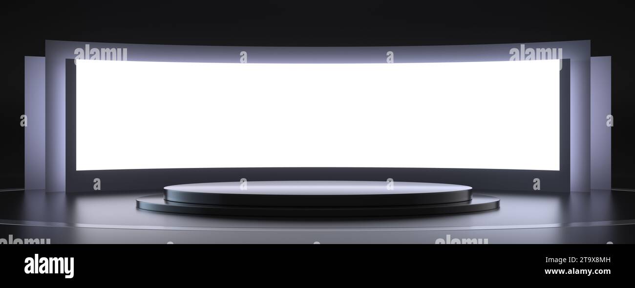 Empty Stage Design for Mockup and Corporate Identity With Light Wide ...