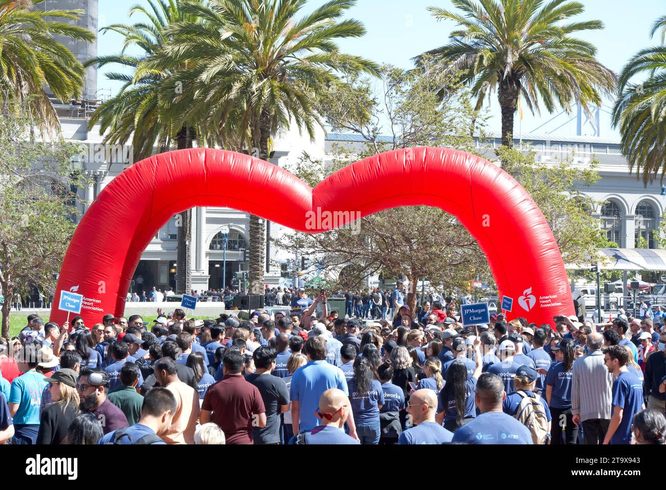 San Francisco, CA - Sept 28, 2023: Hundreds of people participating in ...