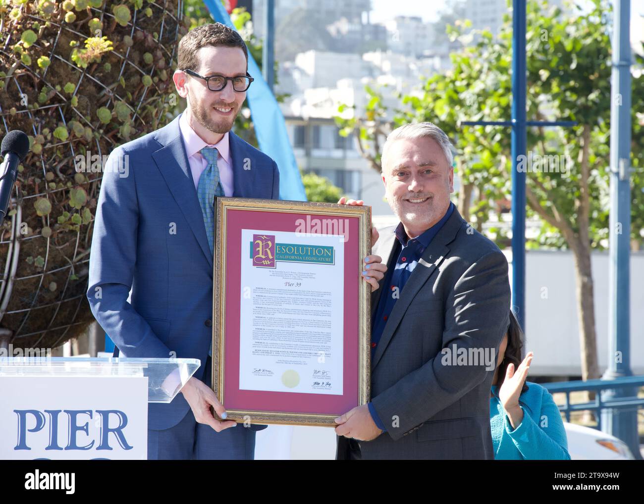 San Francisco, CA - Sept 28, 2023: Senator Scott Wiener presenting ...