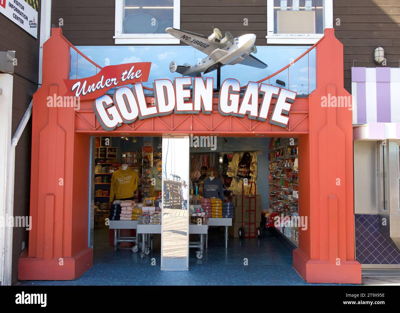 San Francisco, CA - Sept 28, 2023: Under the Golden Gate souvenir shop ...