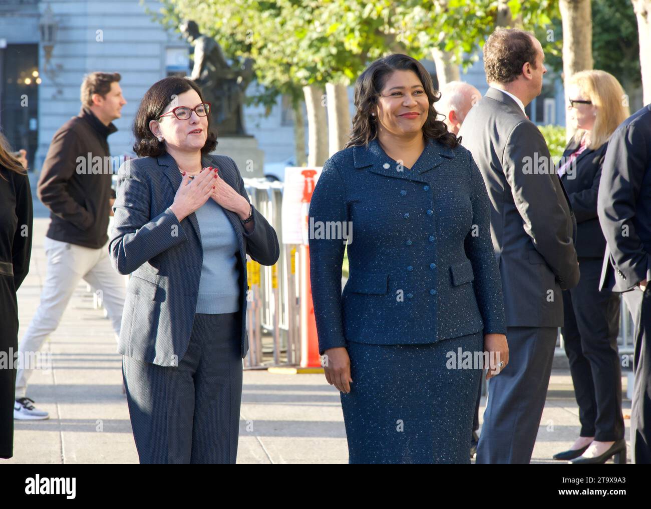 San Francisco, CA - Oct 4, 2023: Mayor London Breed waiting with ...