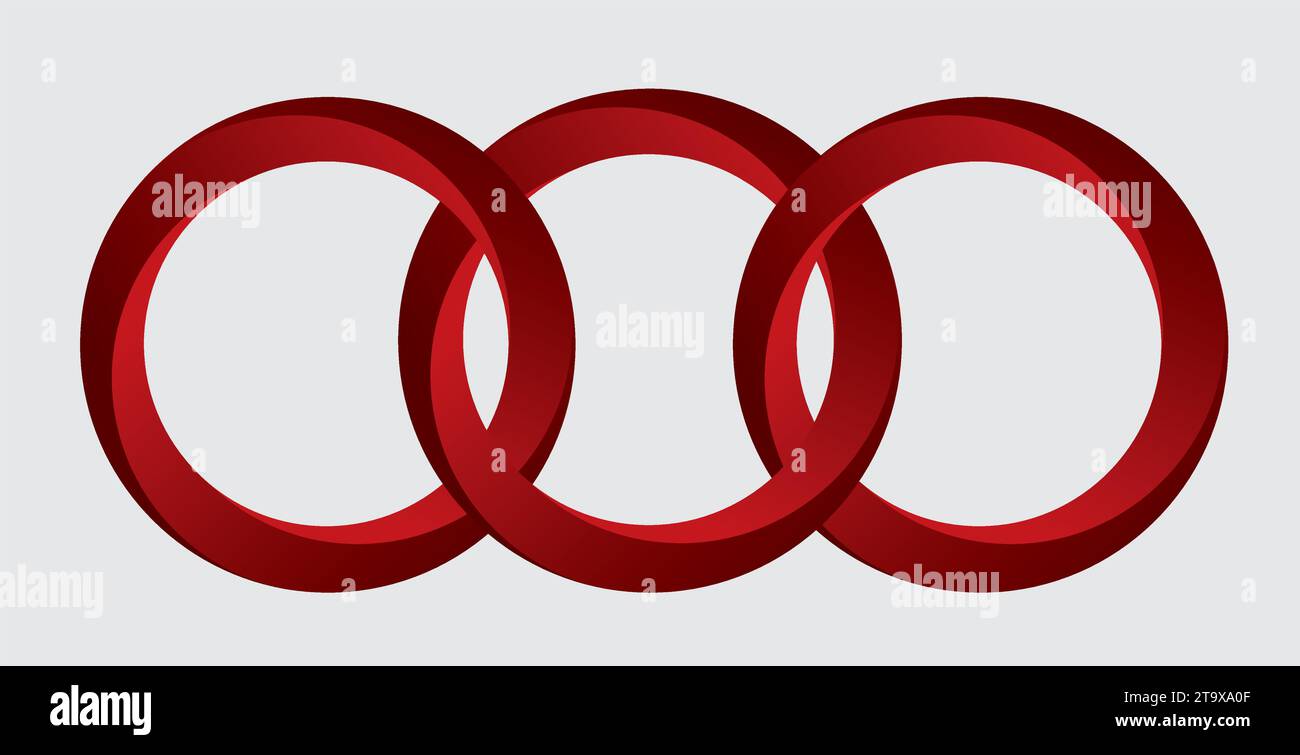 Three red intertwined rings. Isolated. Vector illustration Stock Vector Image & Art - Alamy