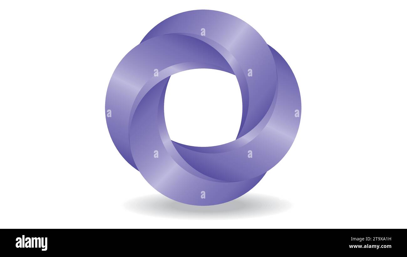 Symbol, logo design in purple of intertwined shape. Isolated. Vector ...