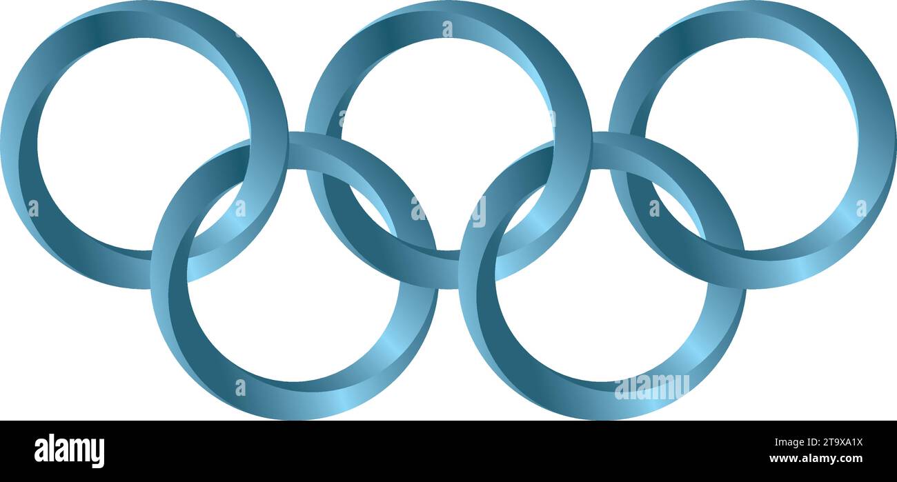 Five blue rings intertwined. Isolated. Vector illustration Stock Vector Image & Art - Alamy