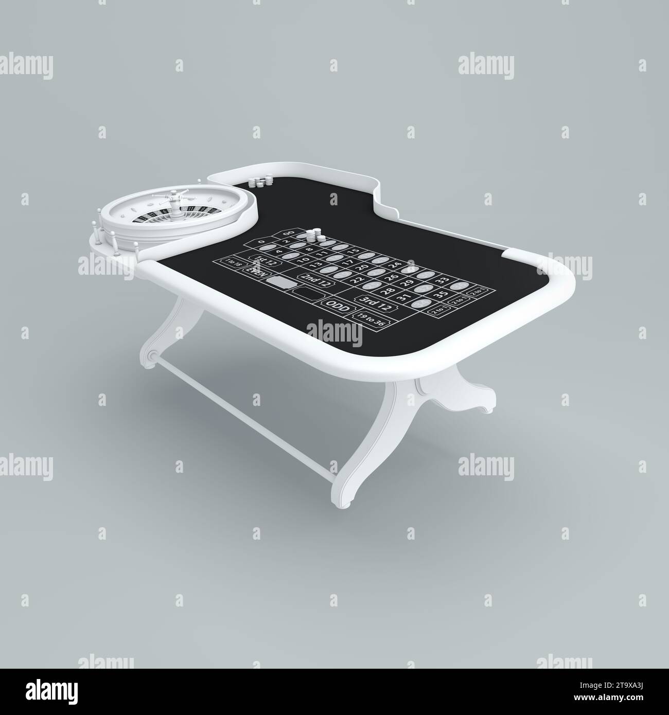 Black and White Roulette Table on a Gray Studio Background. Minimal ...
