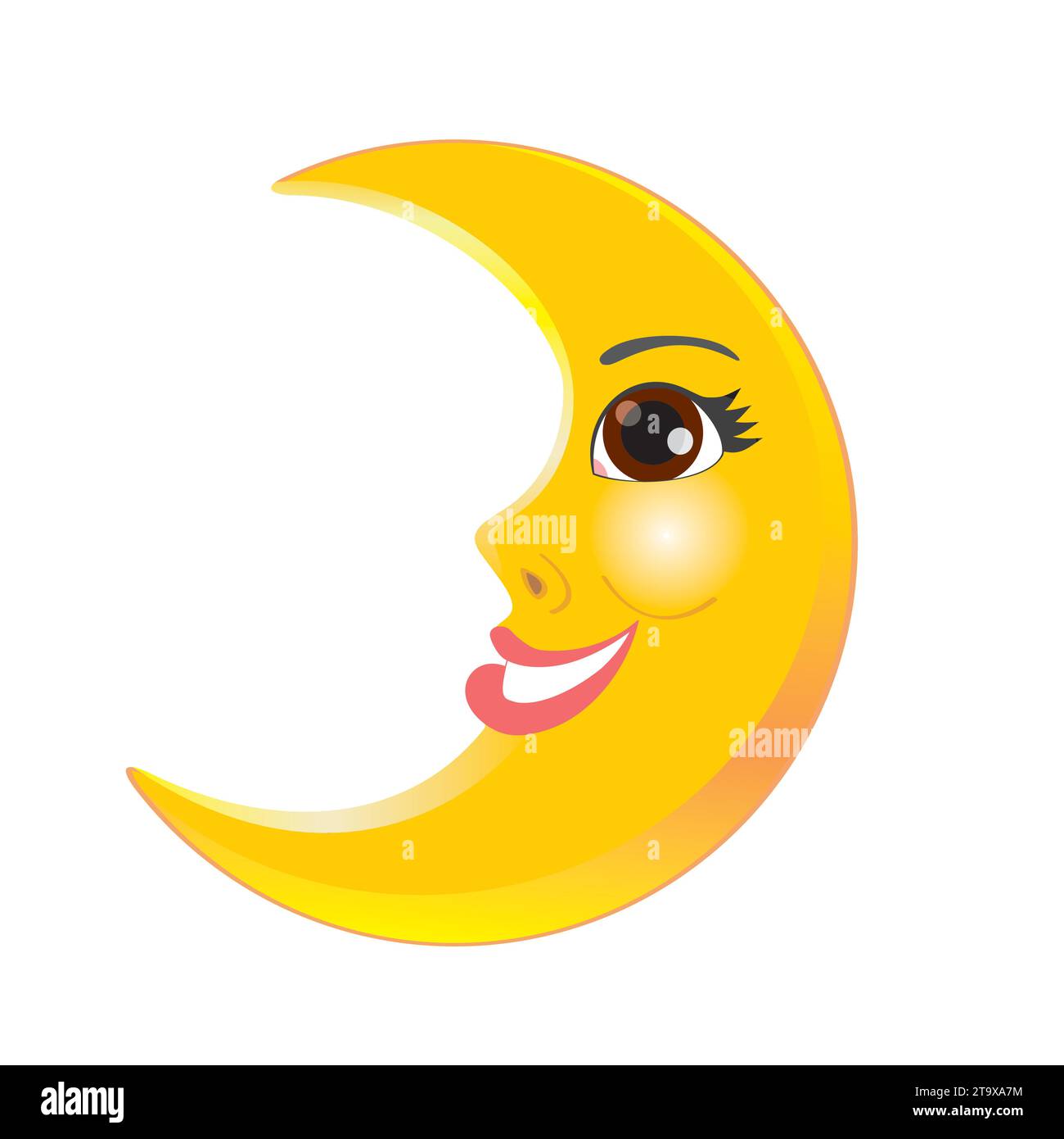 Happy moon. Isolated. Vector illustration Stock Vector Image & Art - Alamy