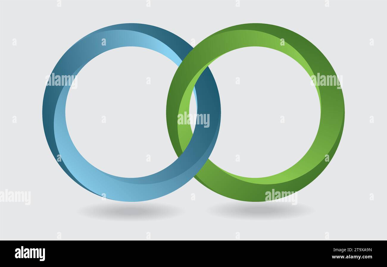 Two intertwined rings. Vector illustration Stock Vector Image & Art - Alamy