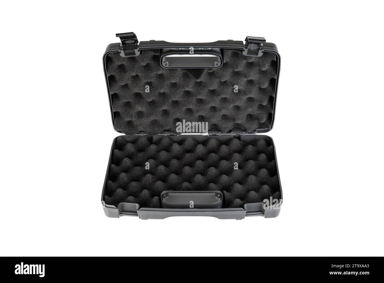 Gray plastic container with foam inside for safe storage and ...