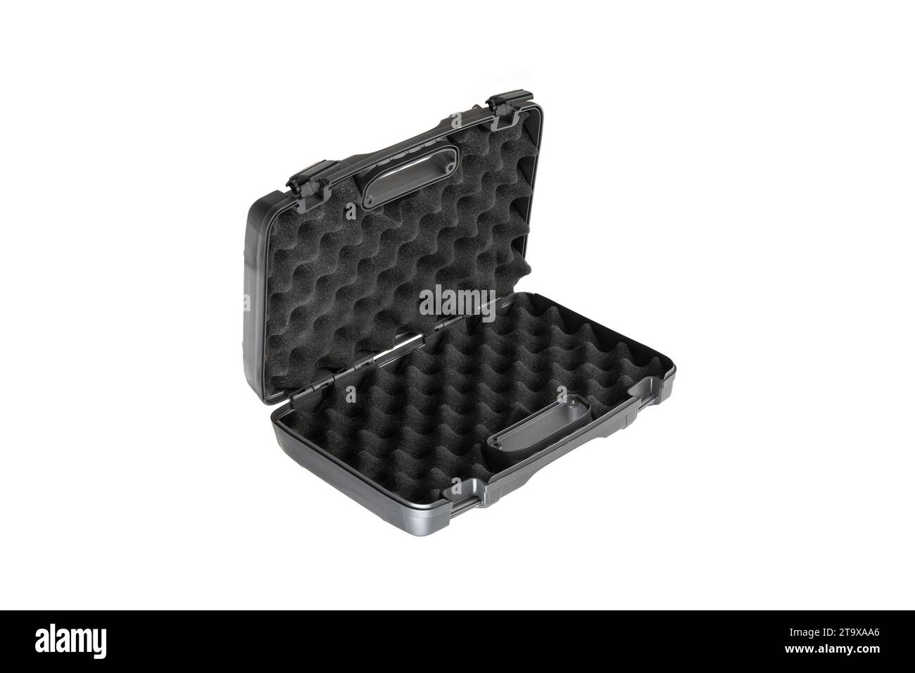 Gray plastic container with foam inside for safe storage and ...