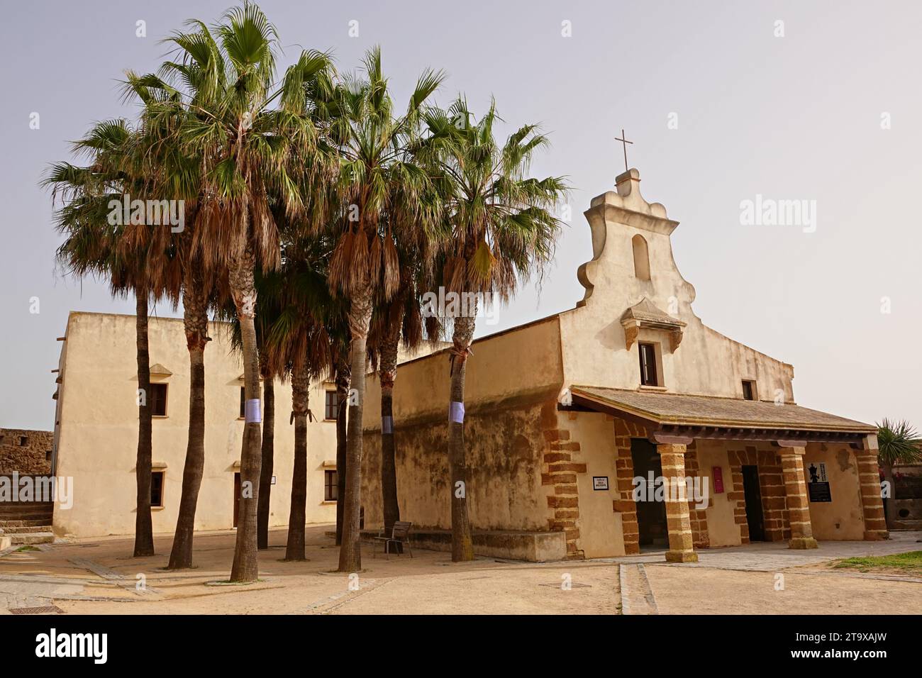 The chapel inside the Castillo de Santa Catalina in Cadiz, Spain. The ...